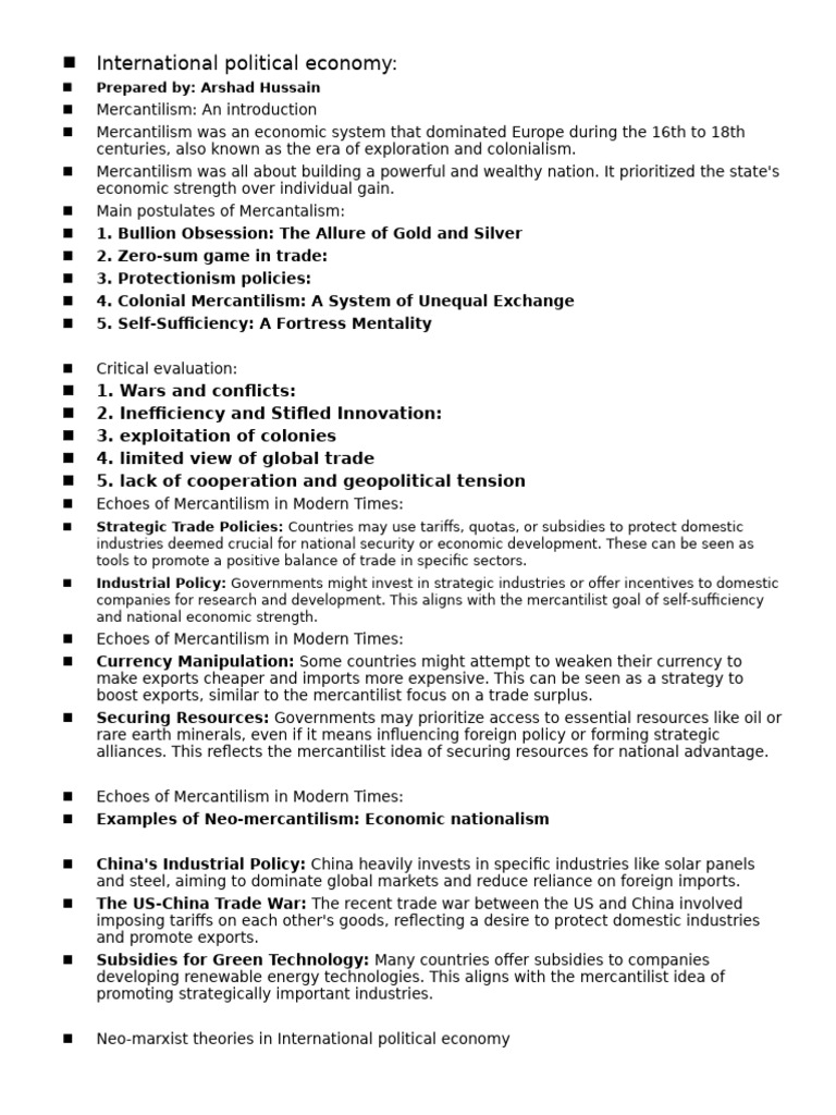 International Political Economy | PDF | Treaty On The Non Proliferation ...