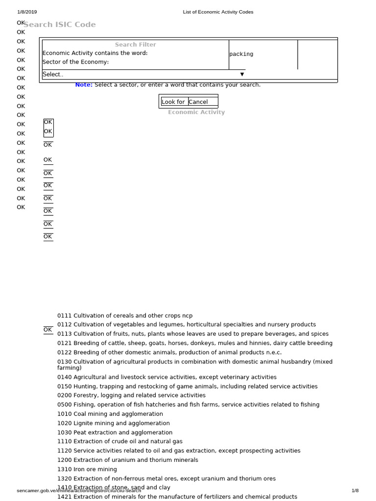 Economic Activity Codes List | PDF | Agriculture | Paperboard