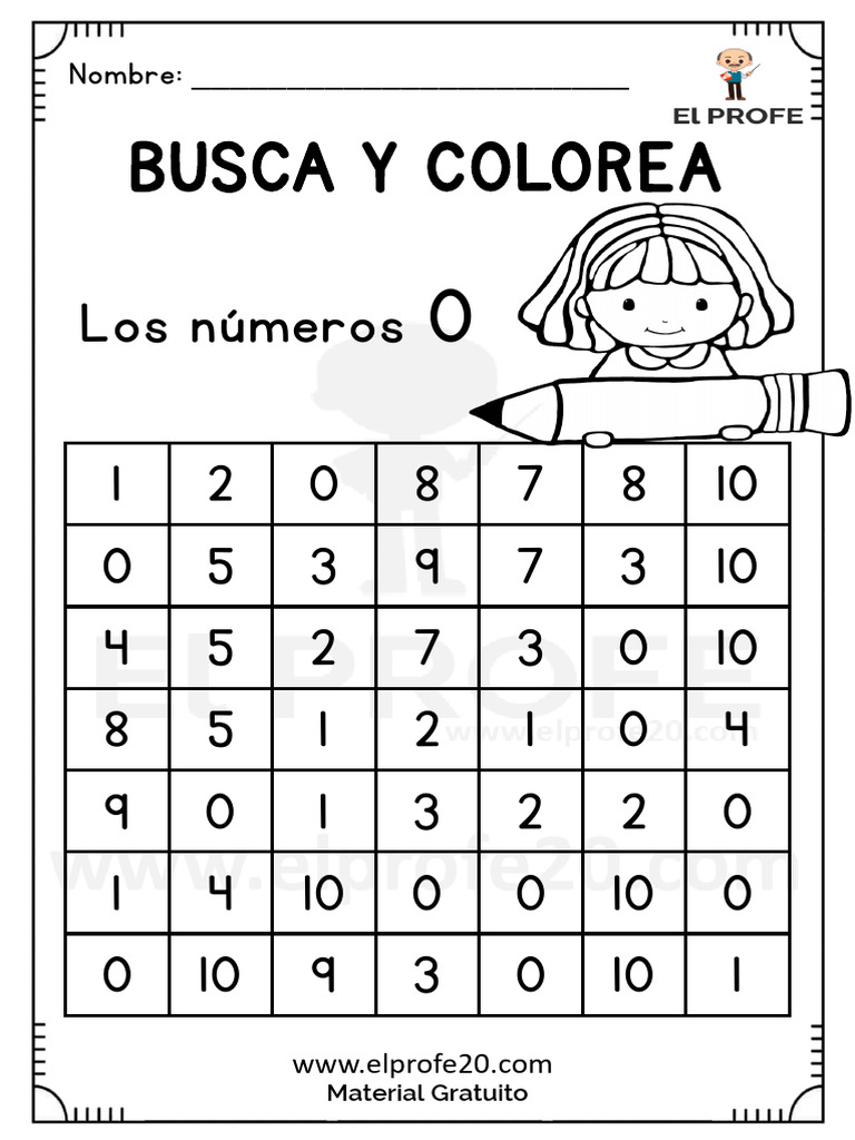 Fichas Busca y Colorea Los Números Del 1 Al 20 Elp 240610 221113 | PDF