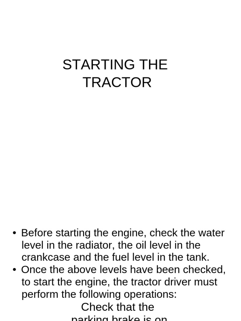 Starting a Tractor: Step-by-Step Guide | PDF | Clutch | Tractor