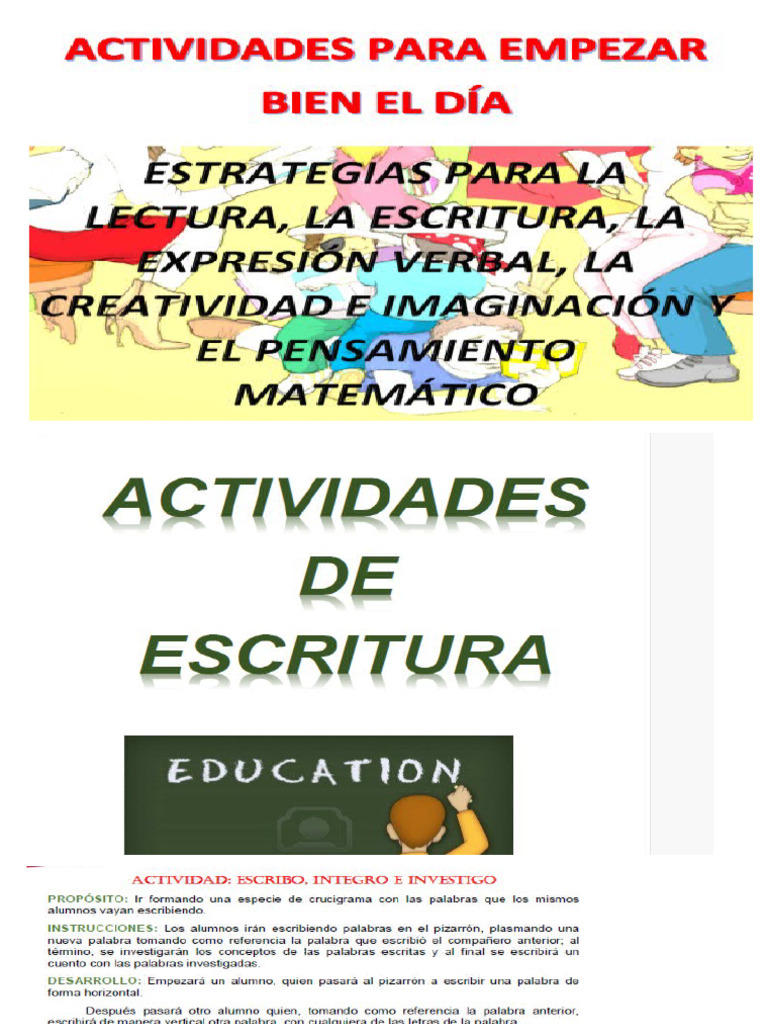 Actividades para Empezar Bien El Dia - 113302 | PDF