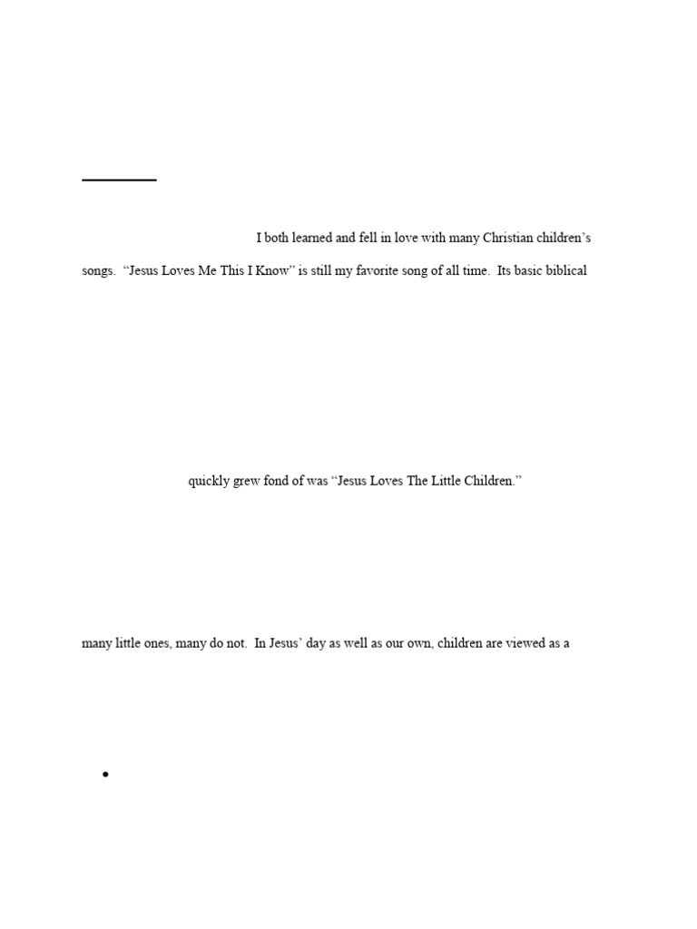 Jesus Loves Little Children | PDF | Grace In Christianity | Jesus