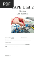 CAPE Physics Syllabus Overview 2025 | PDF | Physics | Electricity