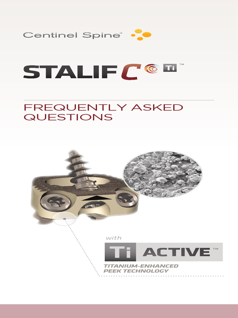 STALIF C-Ti FAQ's - LBL056 Rev 1 | PDF | Titanium | Bone