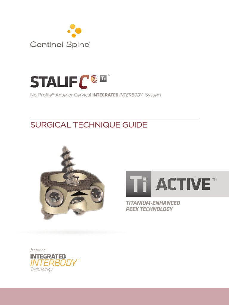 STALIF C-Ti Surgical Tech Guide - LBL032 Rev 4 | PDF | Screw | Implant ...