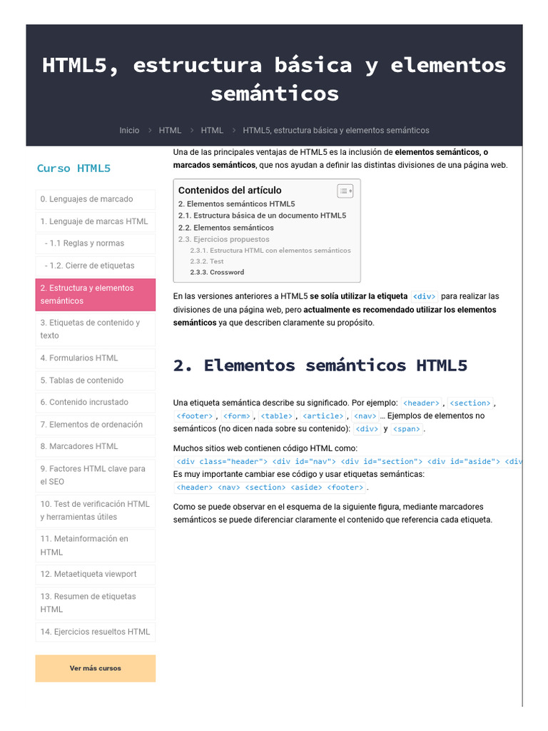 HTML5, Estructura Básica y Elementos Semánticos | PDF | HTML | Red mundial