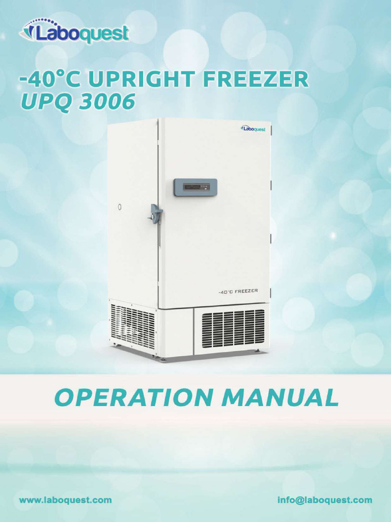 40°C Upright Freezer User Manua-1 | PDF
