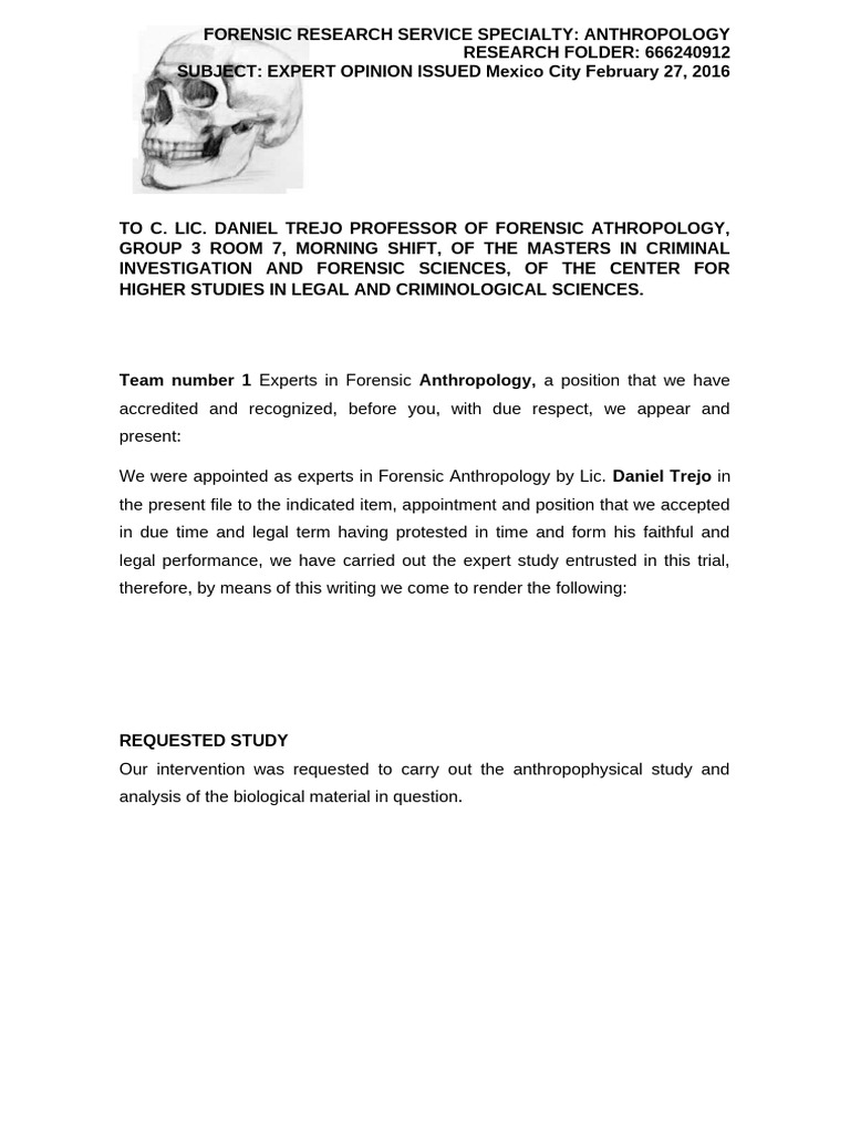 Forensic Anthropology Report | PDF | Human Leg | Foot