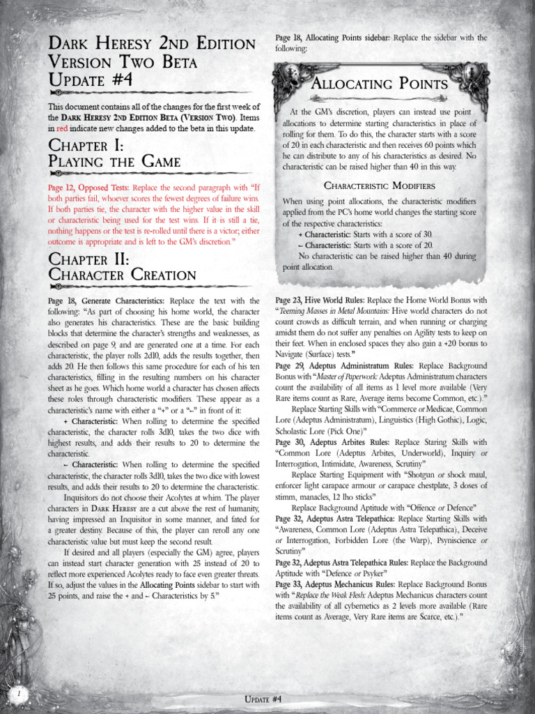 Dark Heresy v2 Beta Week 4 Update Errata | PDF | Bomb