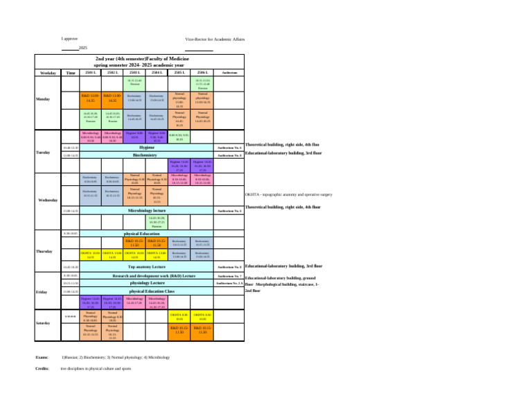 Semester 2 Time Table - Ru.en | PDF