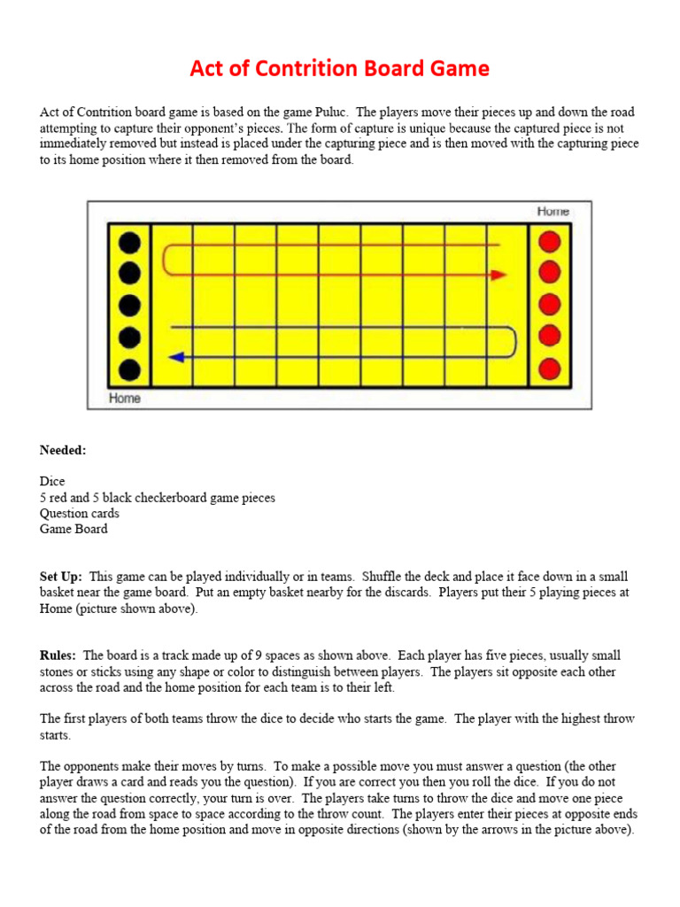 Act of Contrition Game Instructions | PDF | Systematic Theology | Theology