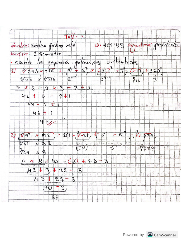 Taller 1 Precalculo | PDF