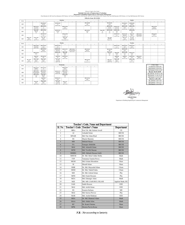 Class-routine 8 (1) | PDF