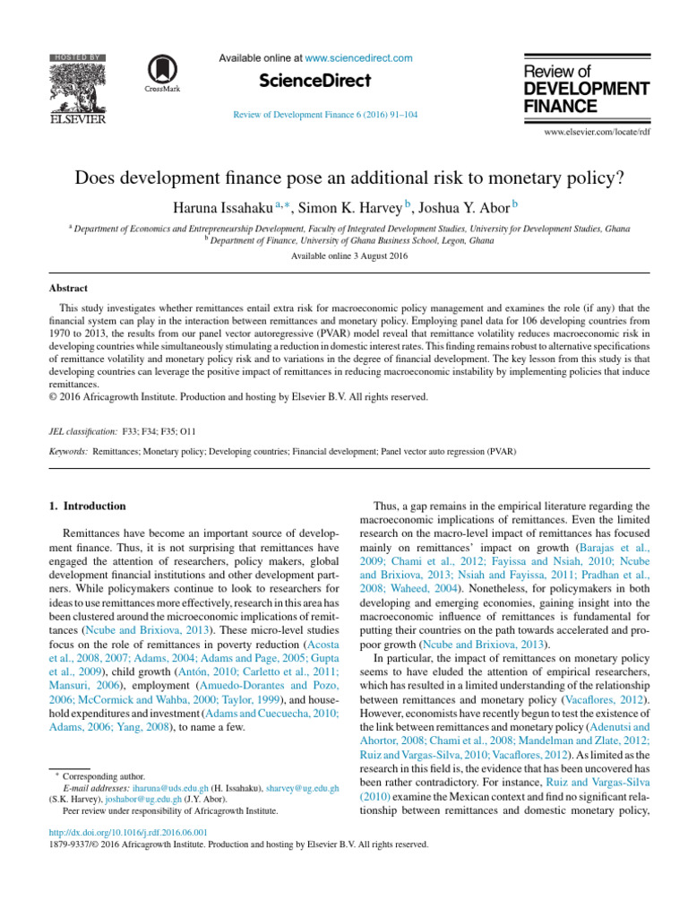 Does Development Finance Pose An Additional Risk T - 2016 - Review of ...