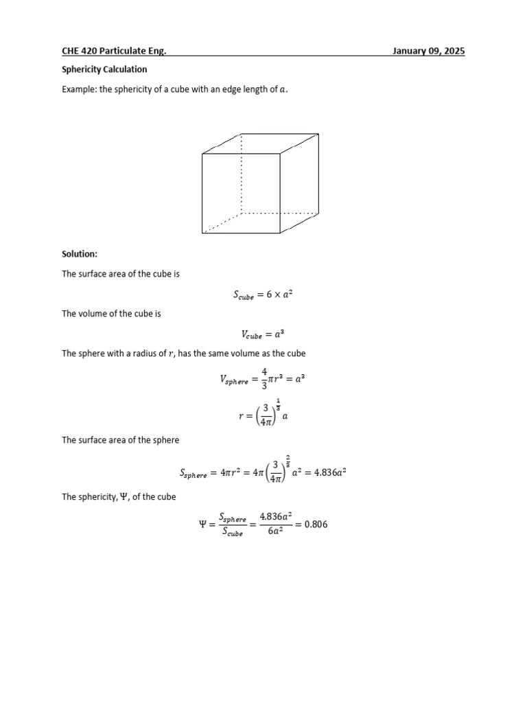 Sphericity Calculation | PDF