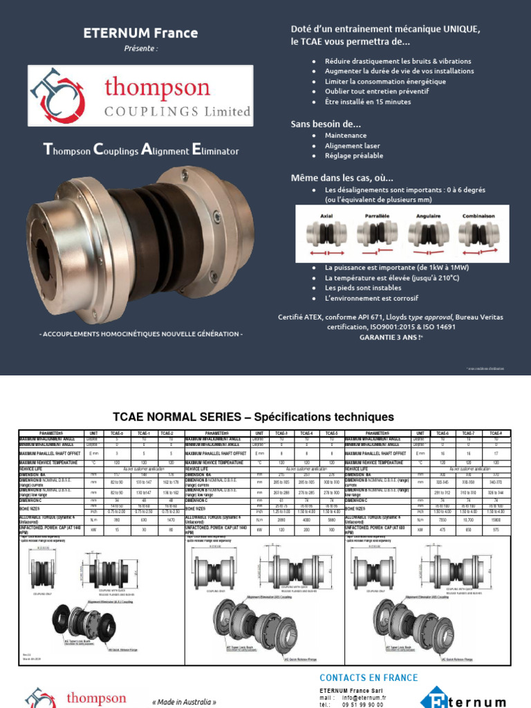 ETERNUM Thompson Couplings TCAE Brochure | PDF | Mechanical Engineering