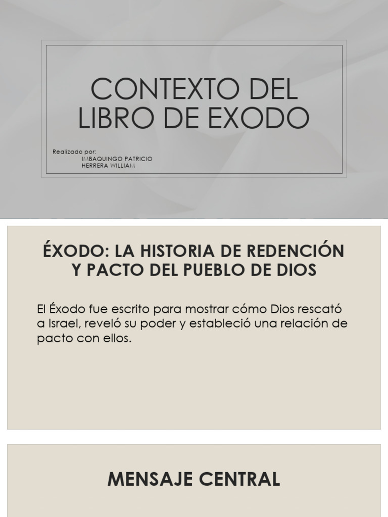 Éxodo: Redención y Pacto de Israel | PDF | Libro del éxodo | Contenido ...