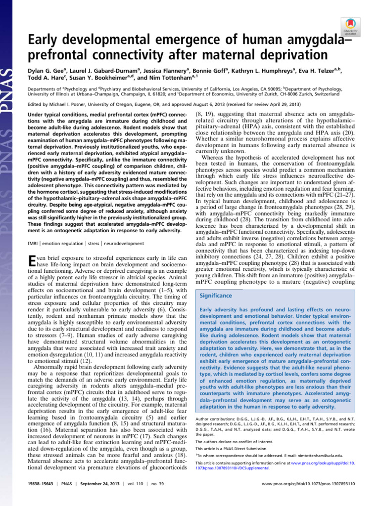 Gee Et Al. - 2013 - Early Developmental Emergence of Human Amygdala-Pr ...