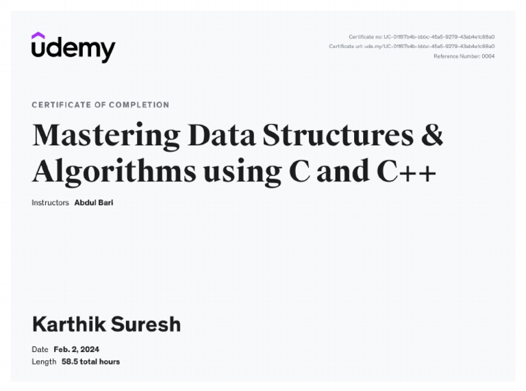 Abdul Bari DSA Certi | PDF