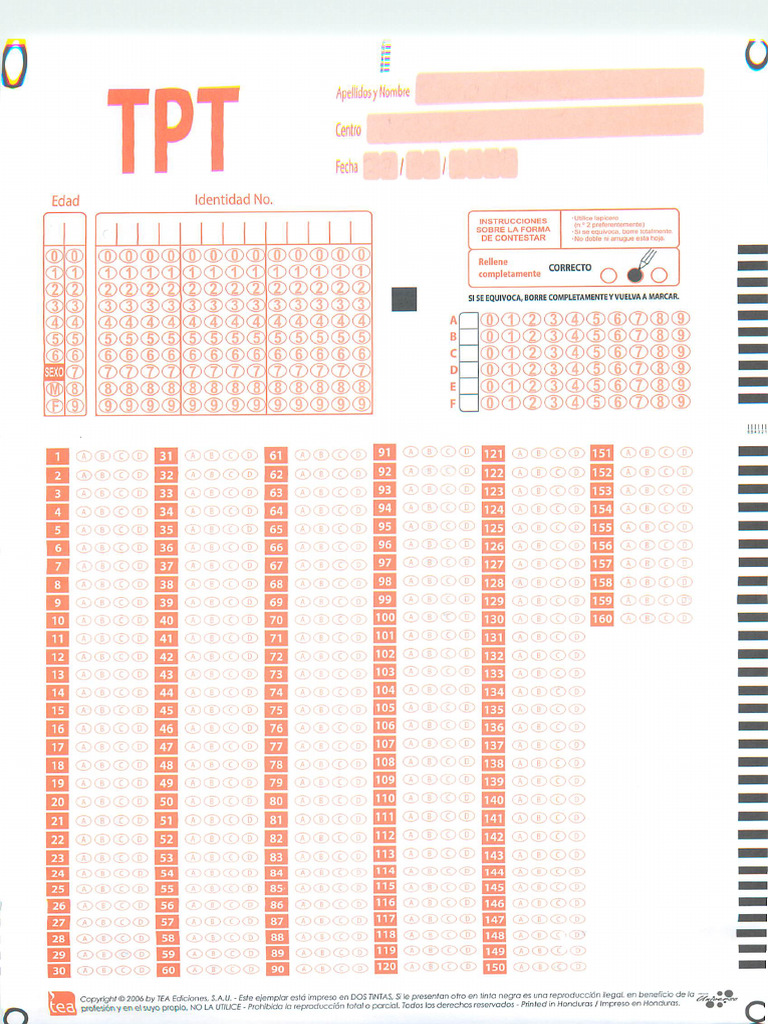 Hoja de Respuestas TPT | PDF