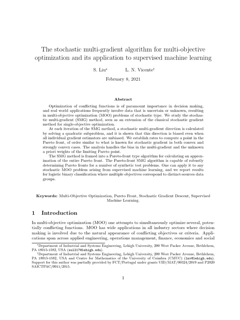 The Stochastic Multi-Gradient Algorithm For Multi-Objective Optimization and Its Application To ...