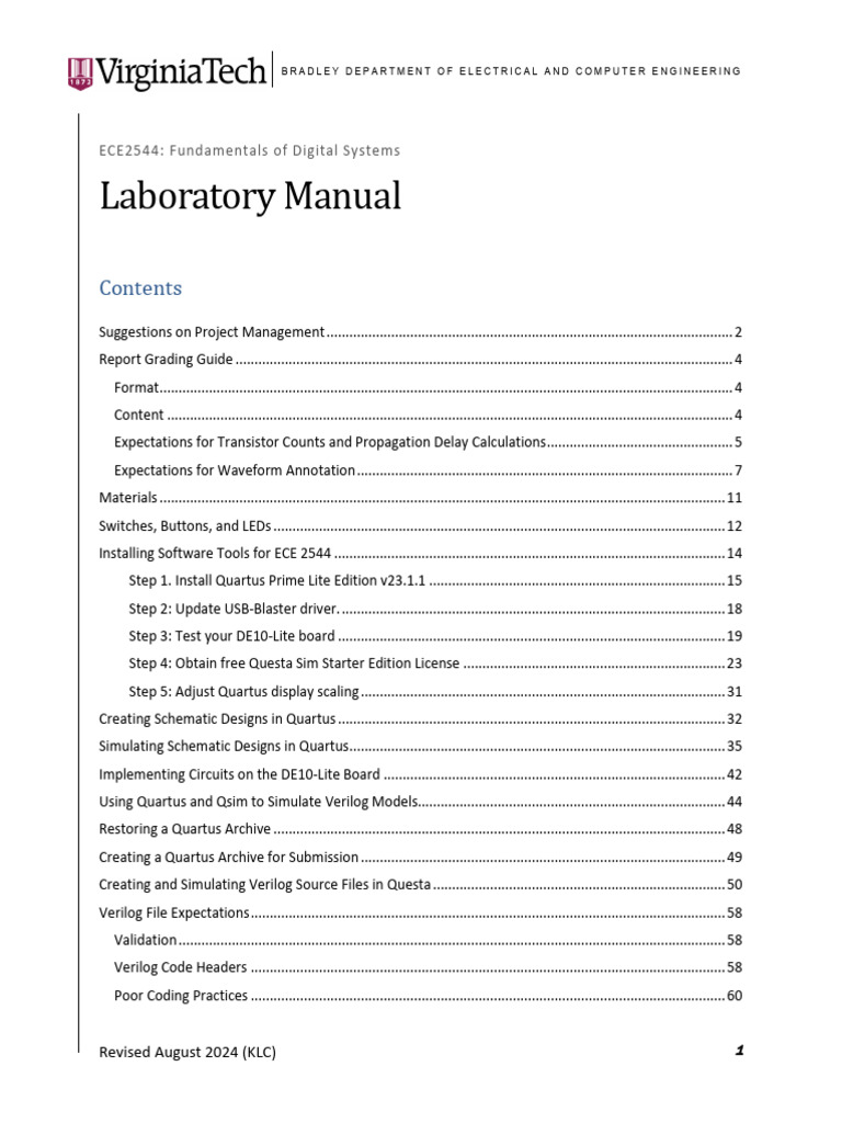 ECE2544 Digital Systems Lab Manual | PDF | Diode | Logic Gate