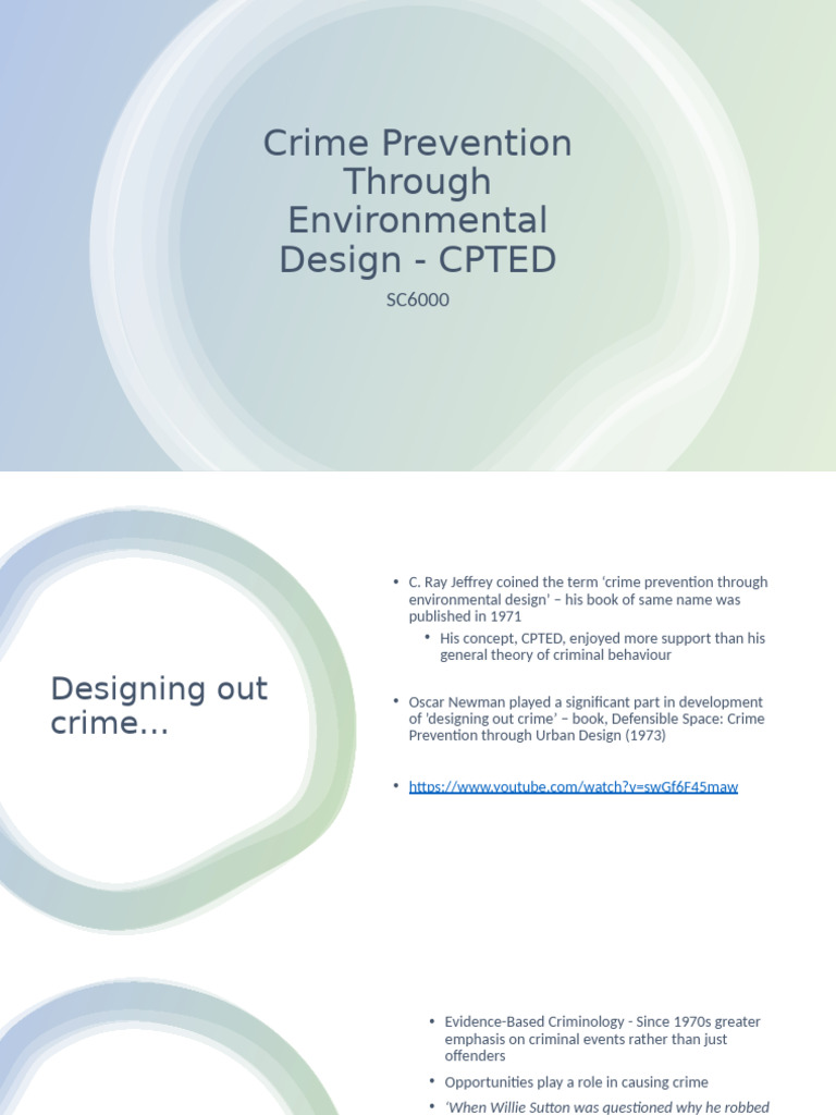 CPTED: Designing Out Crime Strategies | PDF | Crimes | Crime & Violence