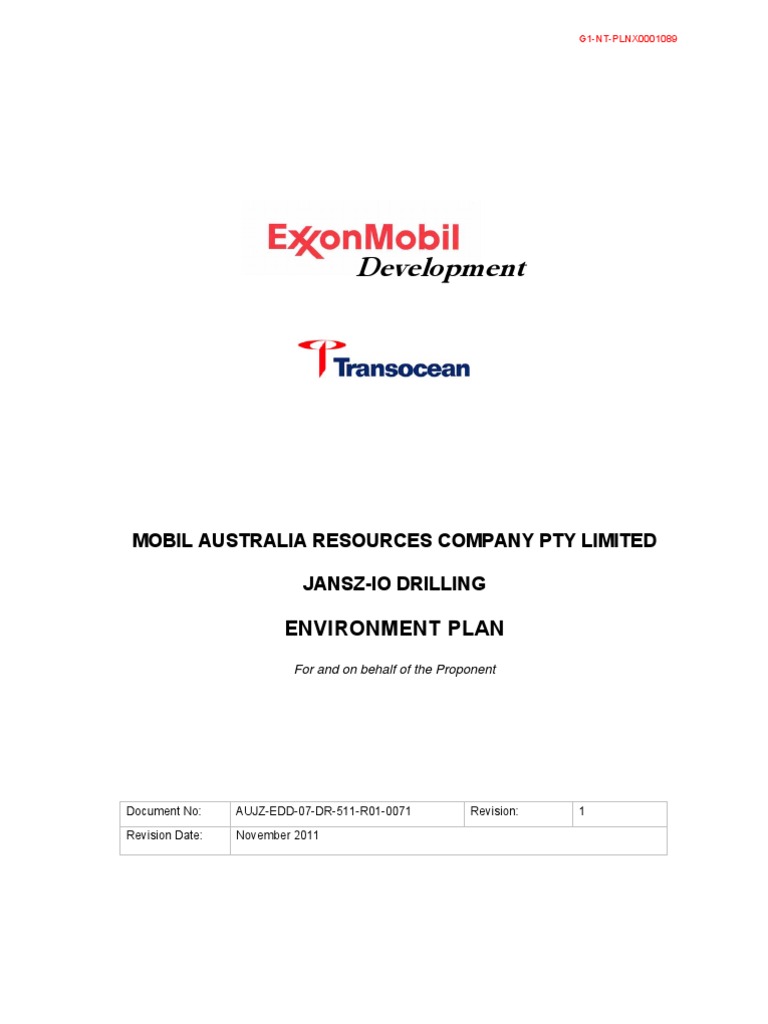 Jansz-IO Drilling Environment Plan | PDF | Nature