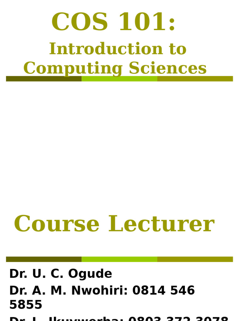 Lecture Note3 Computer System Components of A Computer System | PDF | Computer Data Storage ...