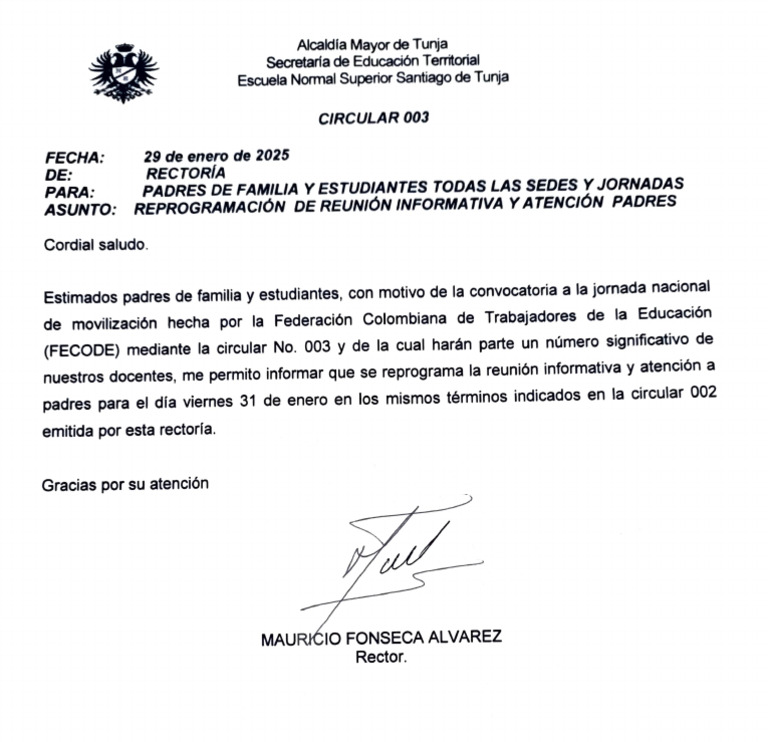 Circular 003 29 de Enero de 2025 | PDF