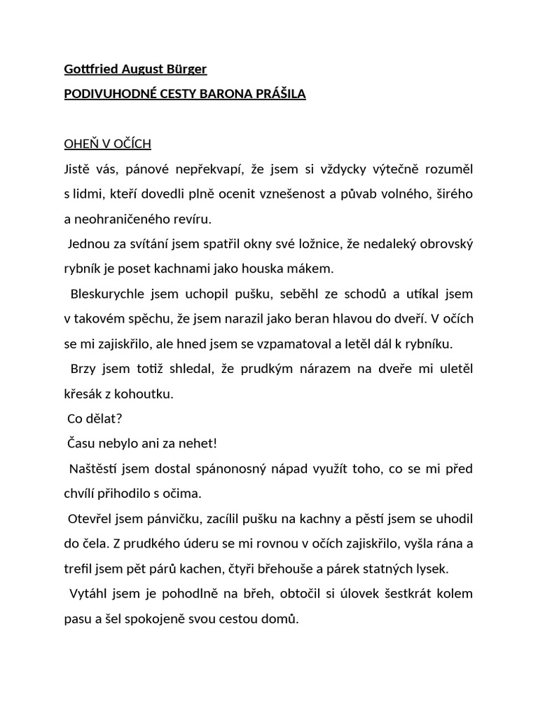 Baron Prasil Monolog | PDF