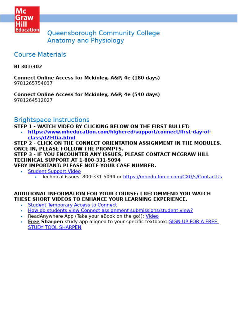Student Instructions To Sign Up For McGraw Hill Connect | PDF