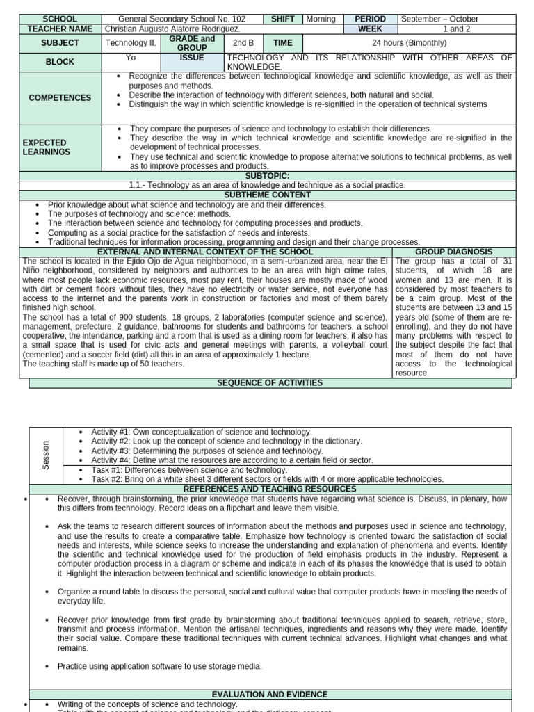 Technology II Curriculum Overview | PDF | Science | Knowledge