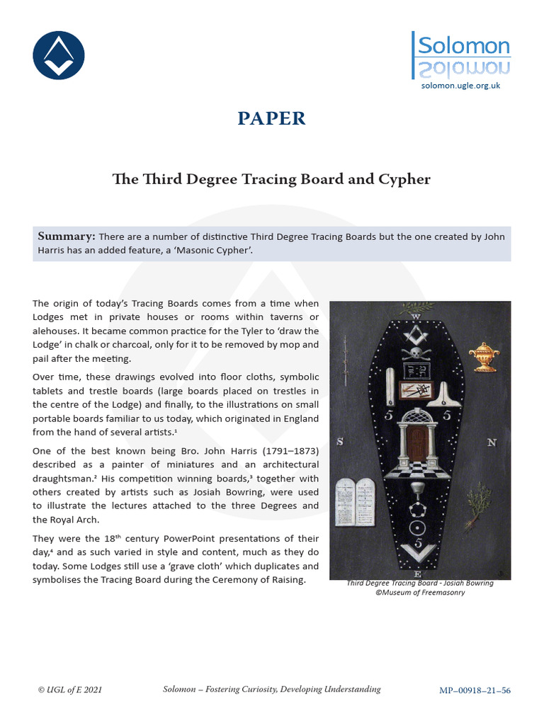 Third Degree Tracing Board Explained | PDF | Freemasonry | Western ...