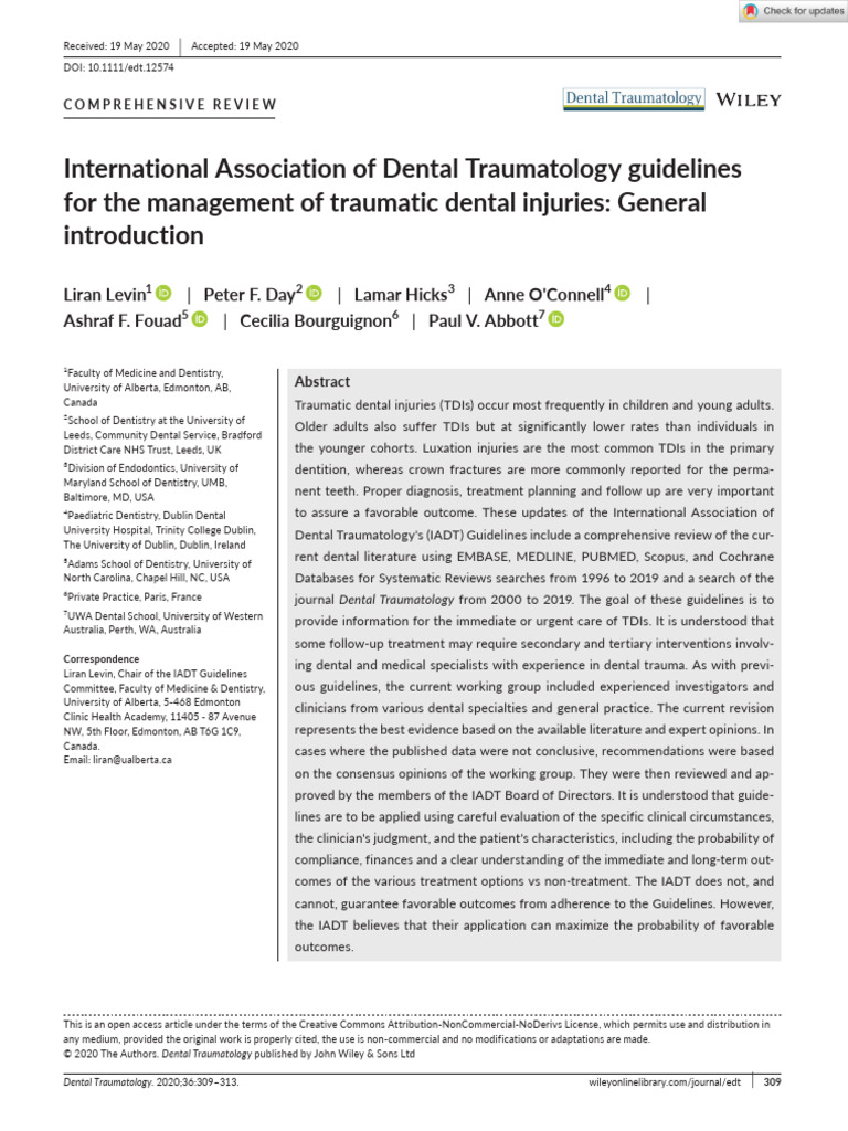 9 Trauma | PDF | Periodontology | Human Tooth