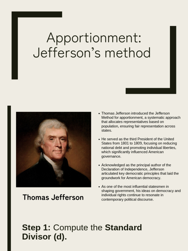 Jefferson's Apportionment Guide | PDF