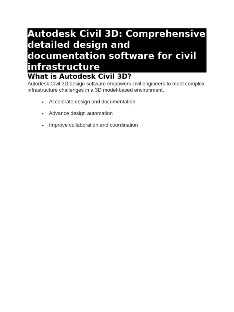 Autodesk Civil 3D: Design Software Guide | PDF