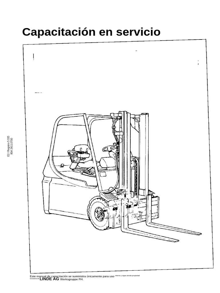 Manual de Servicio Linde (3358042411) 335-02 E18C E20P 0700 (33502 - GB ...