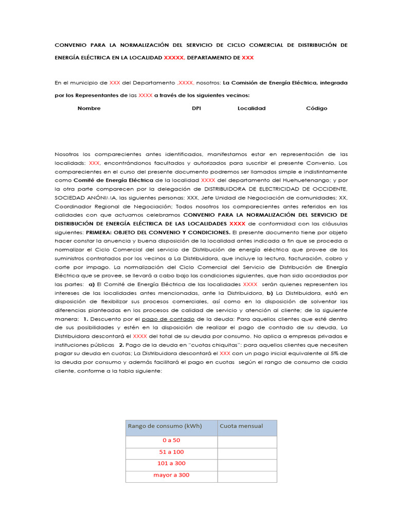 Formato de Convenio MACHOTE | PDF