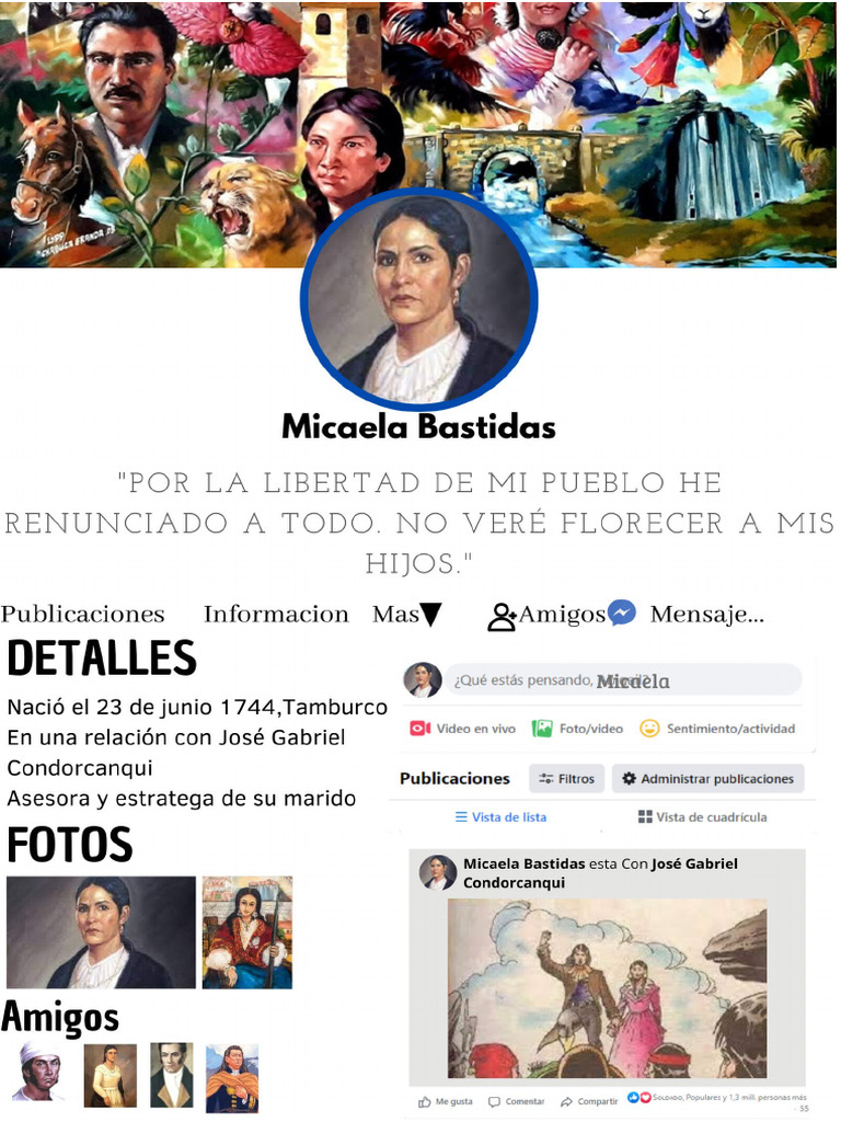 Facebook de Micaela Bastidas para Una Tarea | PDF