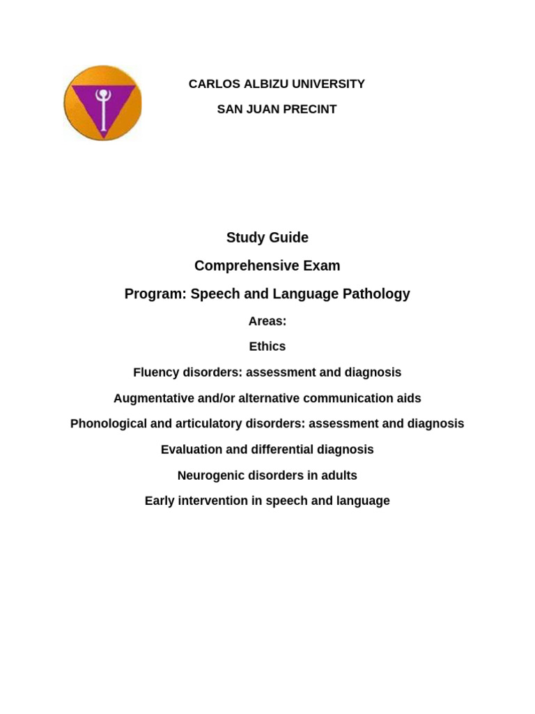 Comprehensive Study Guides Pathology Speech Language | PDF | Aphasia ...