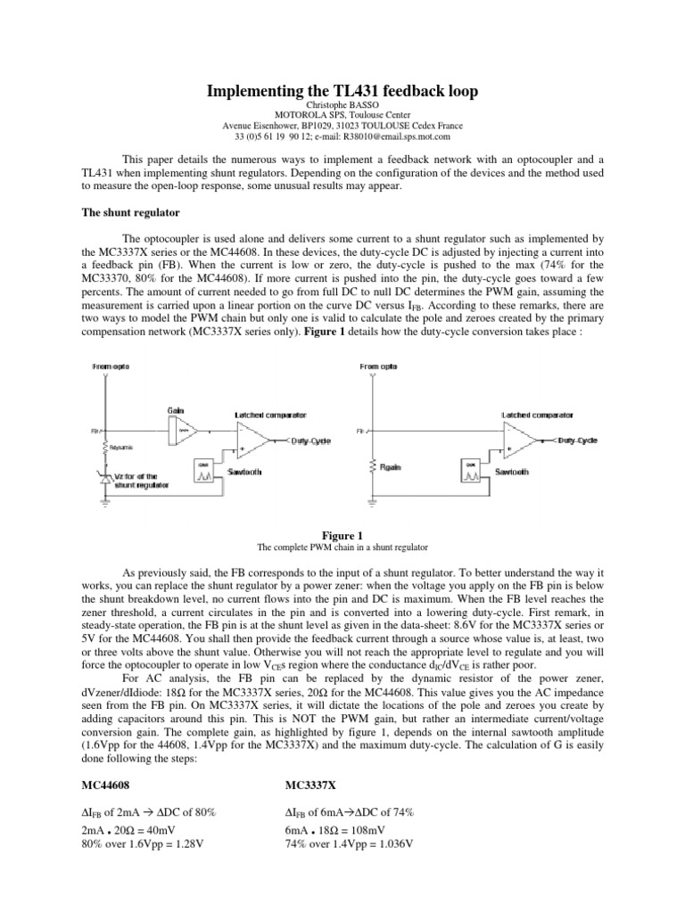 TL431 Feedback Loop Guide | PDF | Electrical Impedance | Feedback