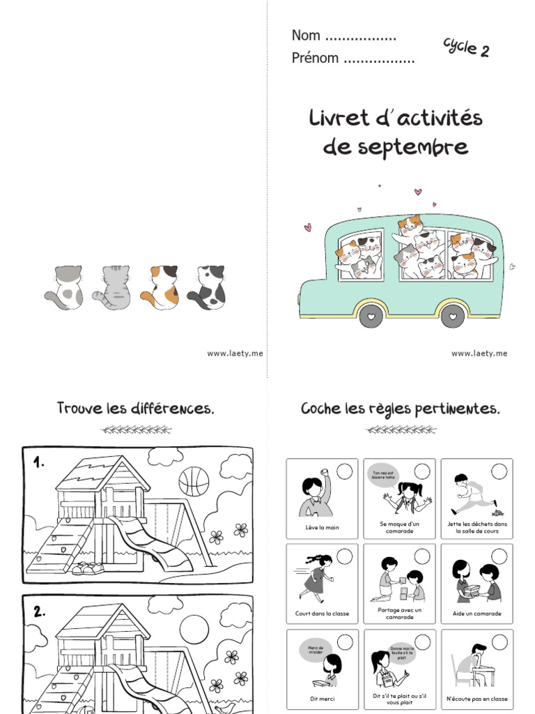 Activités éducatives cycle 2 septembre | PDF | Vert | Techniques ...