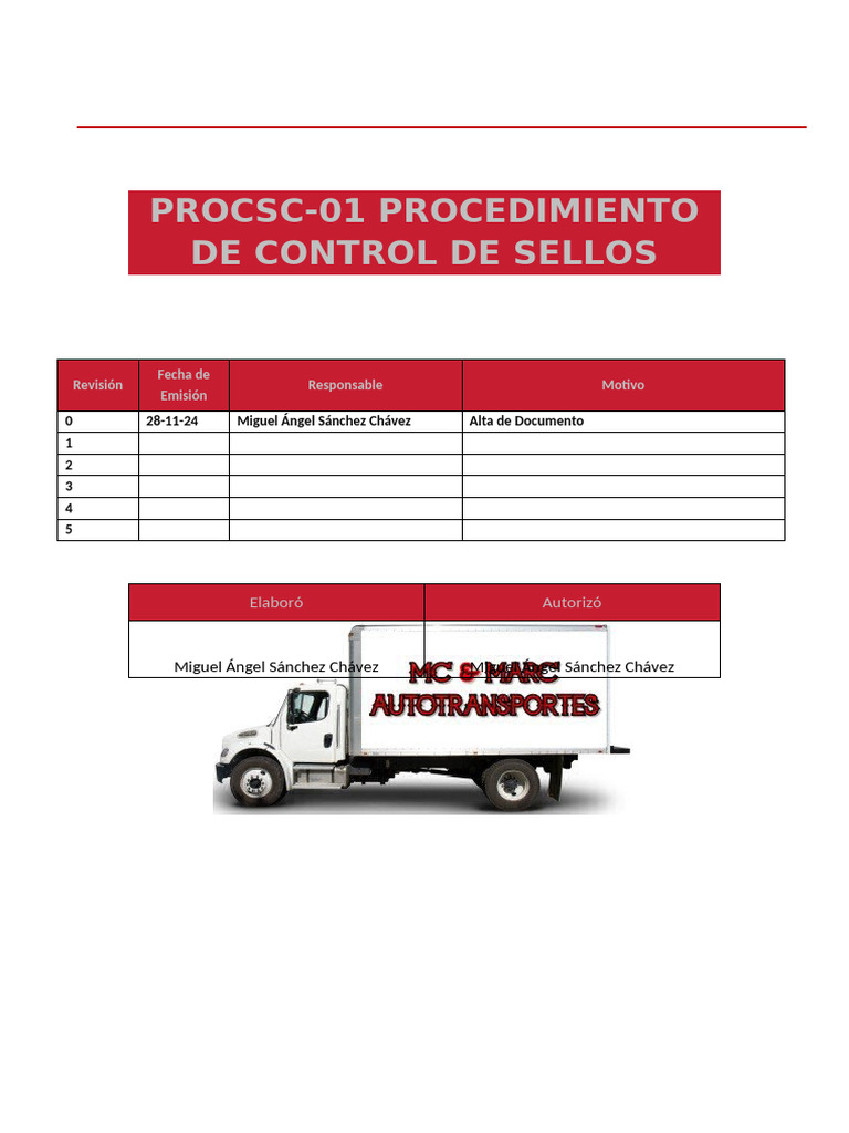 27 29 Procedimiento de Control de Sellos y Política VVTT | PDF
