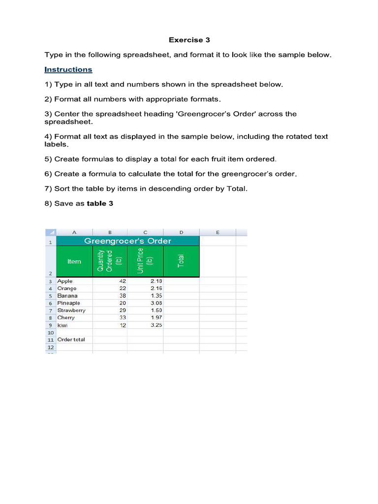 Excel Ex 2 | PDF