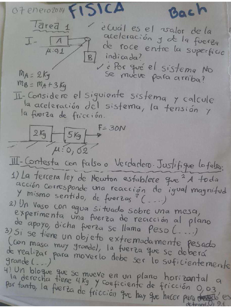 (Matefix) Ejercicios Bachiller 2do Curso Física Plan Comu | PDF