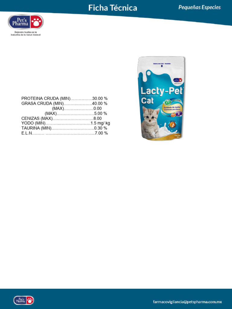 Lacty-Pet Cat | PDF | Leche | Calcio