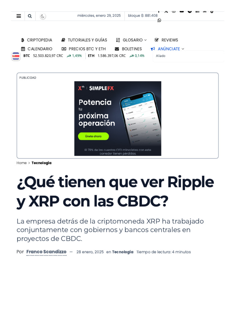 ¿Qué tienen que ver Ripple y XRP con las CBDC_ | PDF | Economias | Dinero