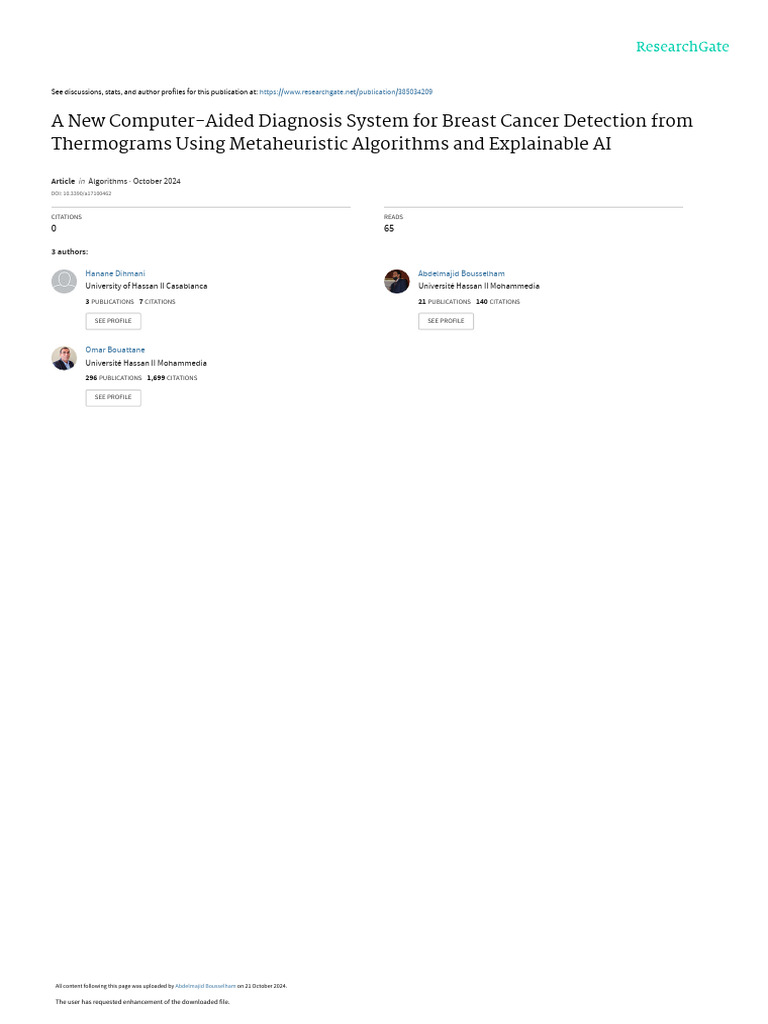 Algorithms 17 00462 v2 | PDF | Machine Learning | Mammography