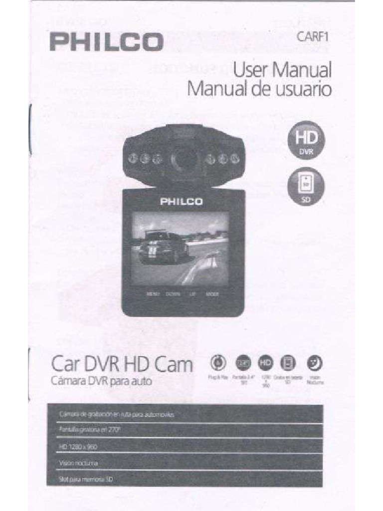 Manual Dash Cam Philco (Devuelta) | PDF